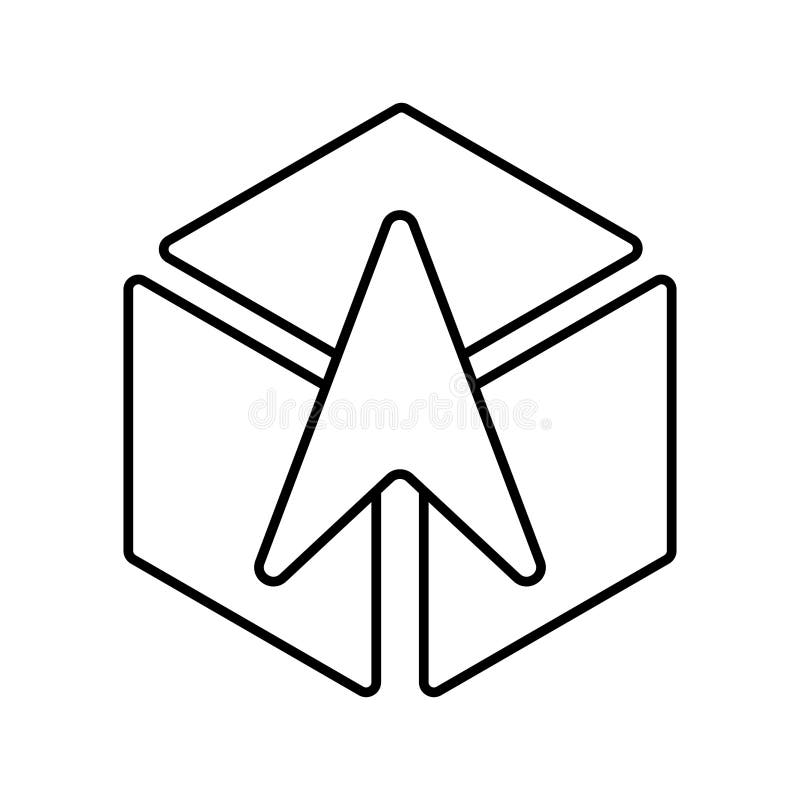 Cube with an Arrow on it Vector Icon. Cube Logo with an Arrow. the ...
