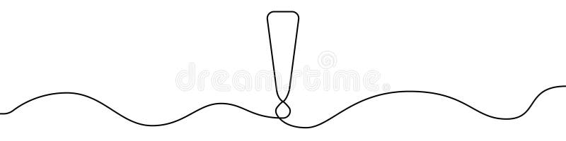 Exclamation Mark Line Continuous Drawing Vector. One Line Exclamation ... Exclamation Mark Line Continuous Drawing Vector. One Line Exclamation ...