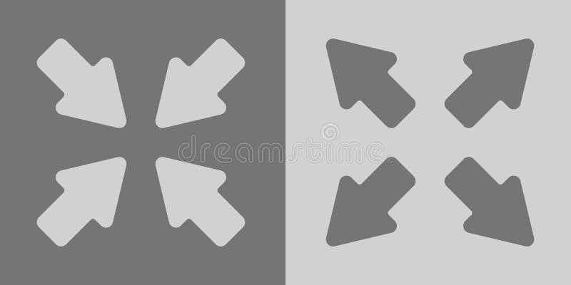 Gray Arrows Vector. Arrows in and Out Vector. a Set of Arrows on a Gray ...