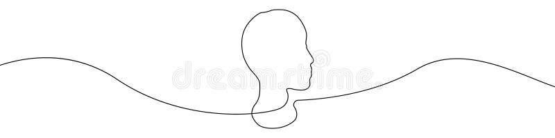 Head Icon Line Continuous Drawing Vector. One Line Head Icon Vector ...