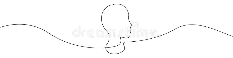 Head Icon Line Continuous Drawing Vector. One Line Head Icon Vector ...