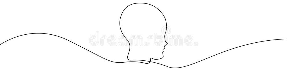 Head Icon Line Continuous Drawing Vector. One Line Head Icon Vector ...