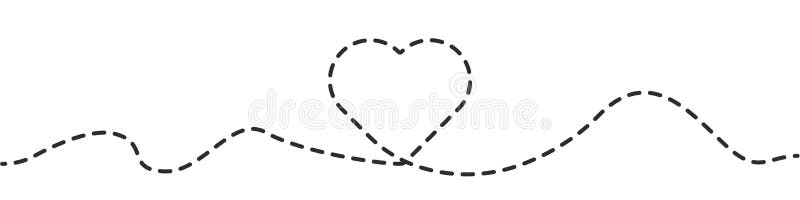 Heart Dotted Line Continuous Drawing Vector. One Line Heart Vector ...