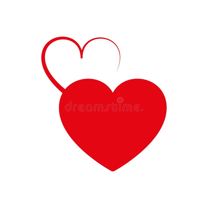Heart Icon. Vector Icon of Two Hearts. Heart Concept. Heart Design Icon ...