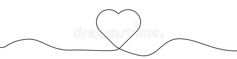 Heart Line Continuous Drawing Vector. One Line Heart Vector Background ...