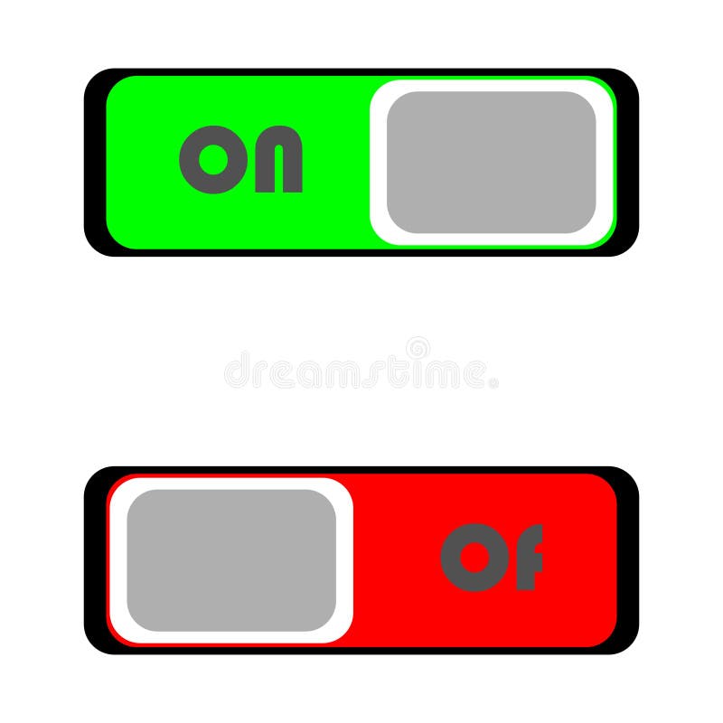 Icons of Buttons Turn on and Off Insulated on a White Background ...