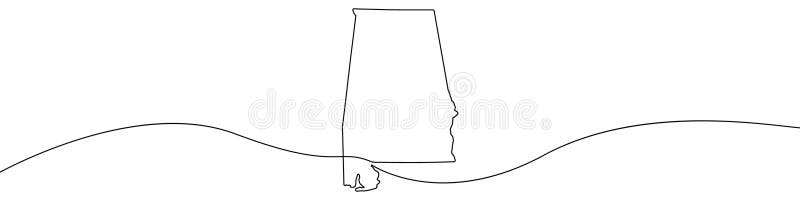 Map of the State of Alabama Icon Line Continuous Drawing Vector. One ...