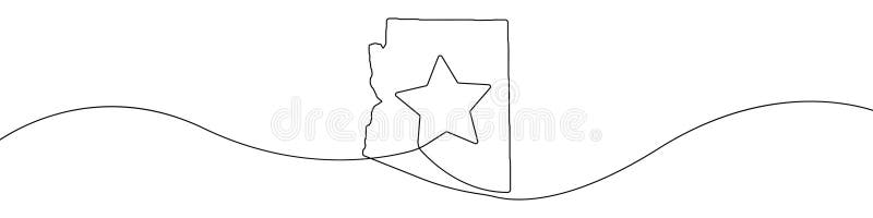 Map of the State of Arizona Icon Line Continuous Drawing Vector. One ...