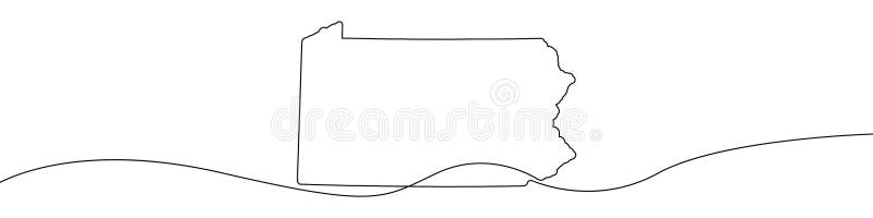 Map of the State of Pennsylvania Icon Line Continuous Drawing Vector ...