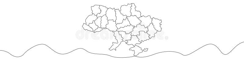 Map of Ukraine Line Continuous Drawing Vector. One Line Map of Ukraine ...