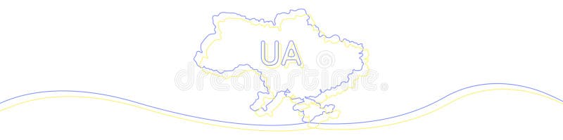 Map of Ukraine Line Continuous Drawing Vector. One Line Map of Ukraine ...