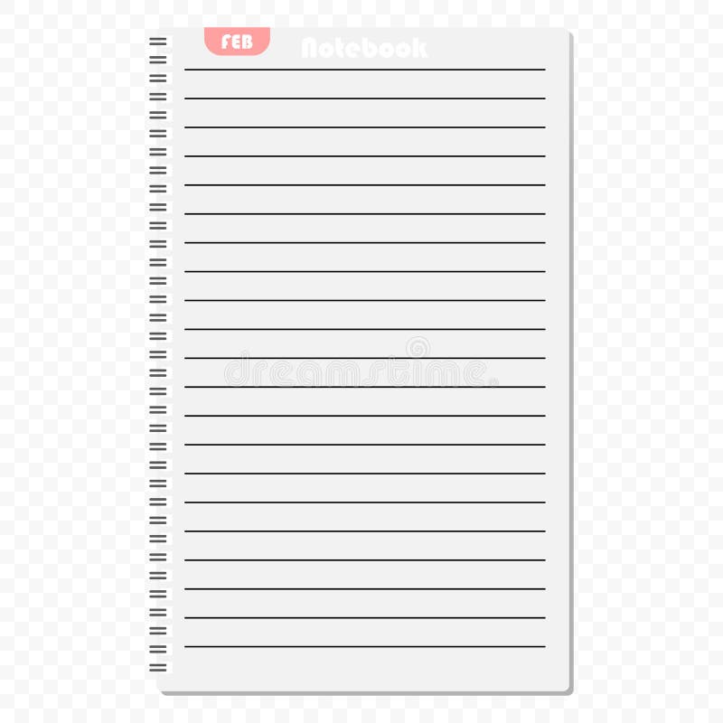 Monthly Notepad for Entries Vector Icon. February Notepad Icon. Notepad ...