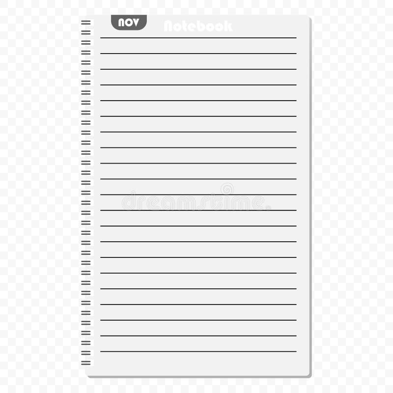 Monthly Notepad for Entries Vector Icon. November Icon. Notepad in a ...