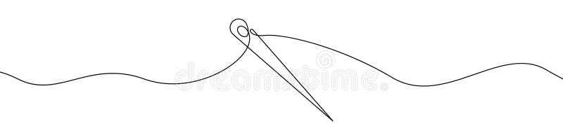 Needle Icon Line Continuous Drawing Vector. One Line Needle Icon Vector ...