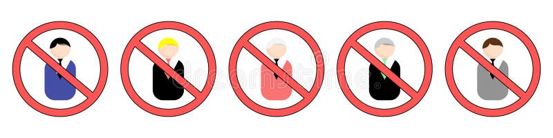 No Unauthorized Entry Icon . Set of Human Prohibition Icon. Set of Deny ...