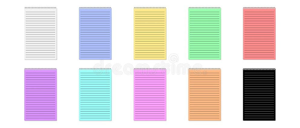 Notepads Colorful Vector Set. a Set of Sheets for Notes in a Flat Style ...