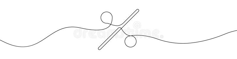 Percent Sign Line Continuous Drawing Vector. One Line Percent Sign ...