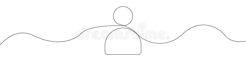 A Person Icon Line Continuous Drawing Vector. One Line a Person Icon ...
