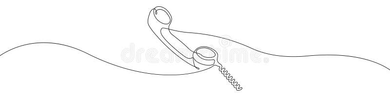 Phone Line Continuous Drawing Vector. One Line Handset Vector ...