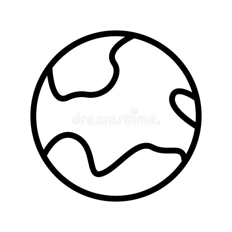 Planet Earth Icon. Globe. Thin Line Design Stock Vector - Illustration ...