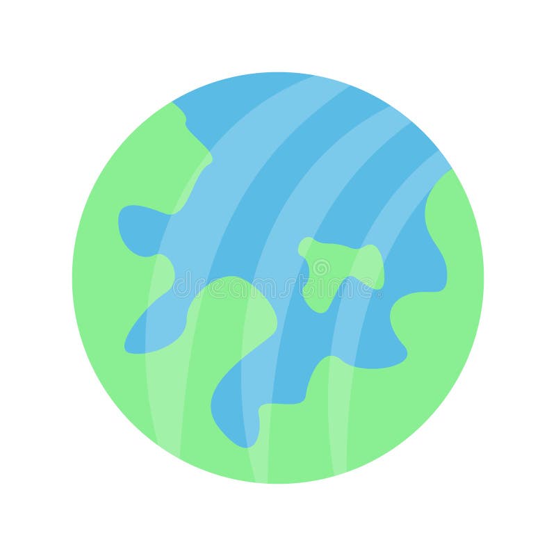 Planet Earth Vector Icon. Round Earth Vector in Flat Style. Earth Globe ...