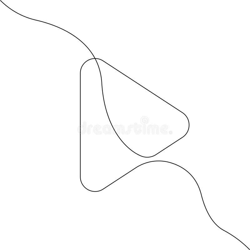 Play Button Icon Line Continuous Drawing Vector. One Line Play Button ...