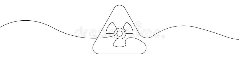 Radiation Sign Icon Line Continuous Drawing Vector. One Line Radiation ...