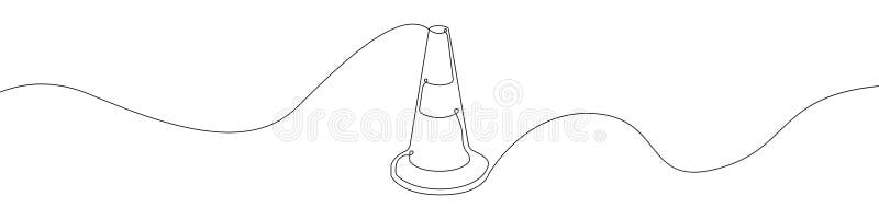 Road Cone Line Continuous Drawing Vector. One Line Road Cone Vector ...