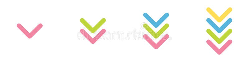 A Set of Arrows Pointing Down. Colored Arrows Infographics Vector Set ...