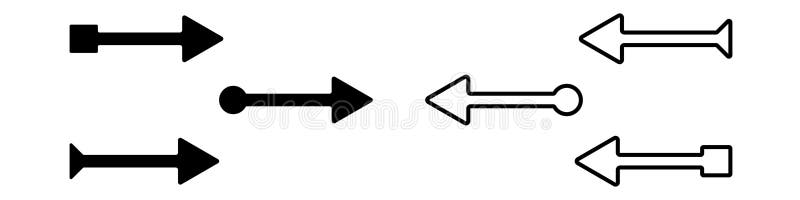 Set of Black Vector Arrows. Arrows Left and Right Vector. Arrows ...