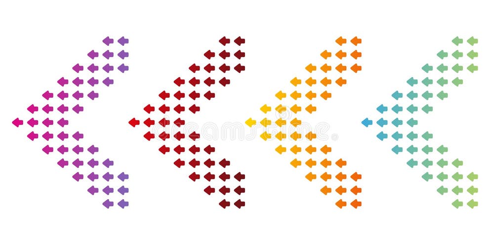 Set of Colored Arrows with Halftone Effect. Vector Illustration. Arrows ...