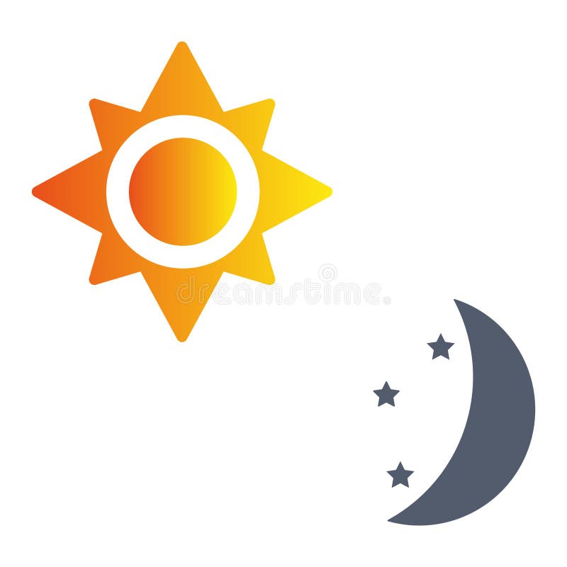 Set of Sun and Moon, Day and Night Stock Illustration - Illustration of ...