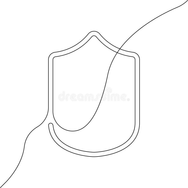 Shield Icon Line Continuous Drawing Vector. One Line Shield Icon Vector ...