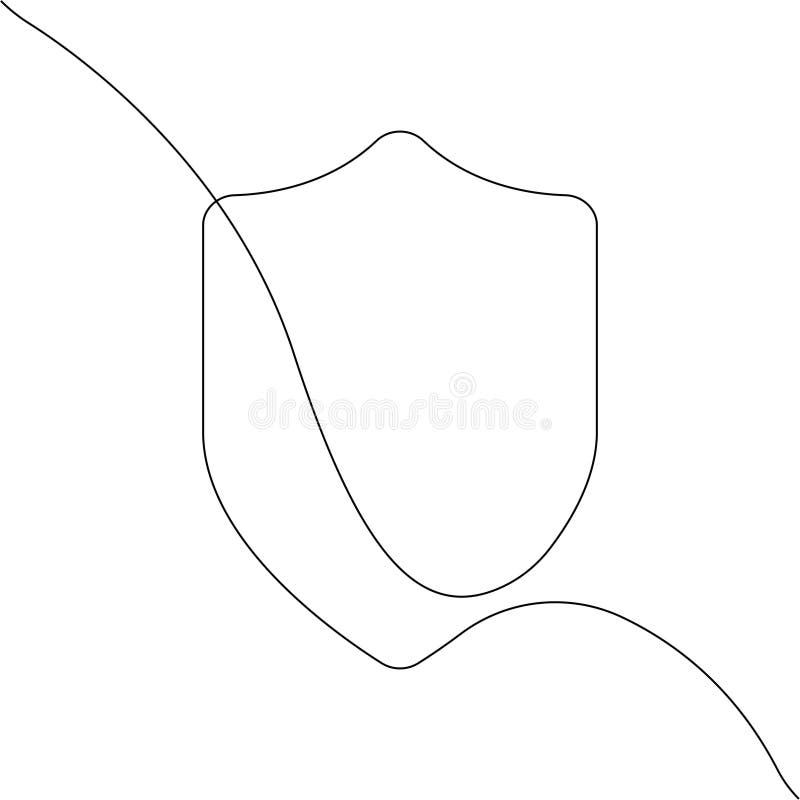 Shield Icon Line Continuous Drawing Vector. One Line Shield Icon Vector ...