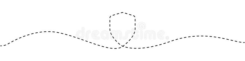 Shield Vector Line Drawing. Dotted Shield Vector. Protection Icon in ...