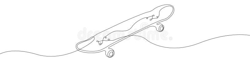Skateboard Line Continuous Drawing Vector. One Line Skateboard Vector ...