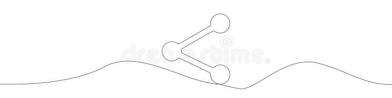 Spread, Share Icon Line Continuous Drawing Vector. One Line Spread ...