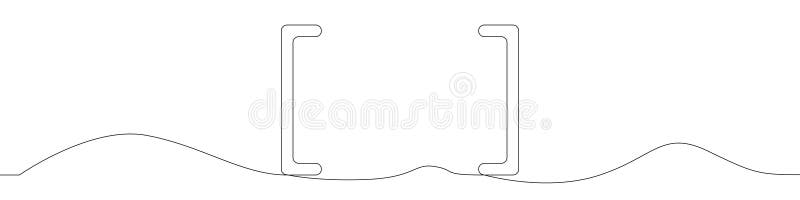 Square Brackets Icon Line Continuous Drawing Vector. One Line Square ...