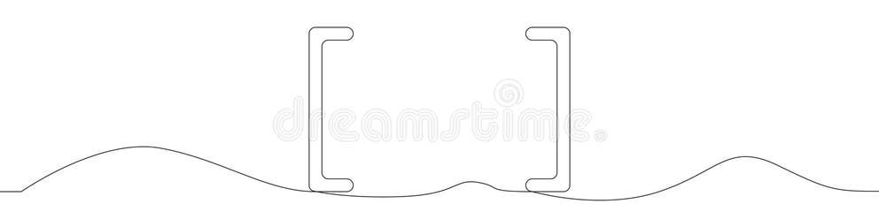 Square Brackets Icon Line Continuous Drawing Vector. One Line Square ...