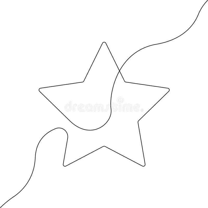 Star Icon Line Continuous Drawing Vector. One Line Star Icon Vector ...