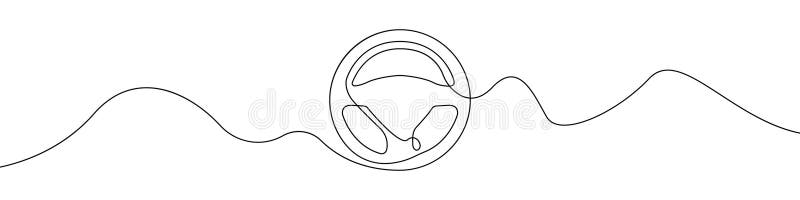 Steering Wheel Sign Line Continuous Drawing Vector. One Line Steering ...