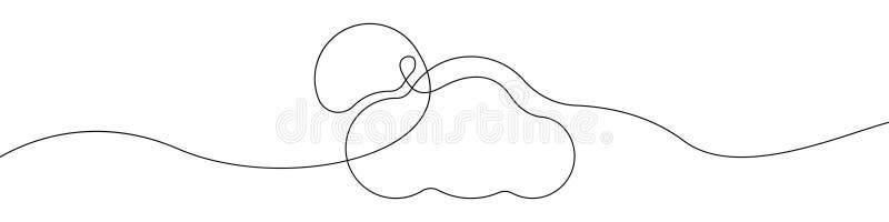 The Sun and the Moon Line Continuous Drawing Vector. One Line the Sun ...