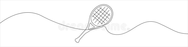Tennis Racket Icon Line Continuous Drawing Vector. One Line Tennis ...
