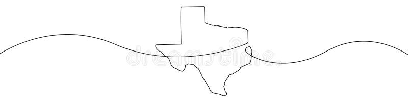 Texas State Map Icon Line Continuous Drawing Vector. One Line Texas ...