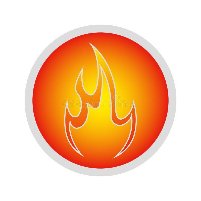 Vector Fire Icon in a Circle. Fire Logo in a Circle. Fire Vector Icon ...