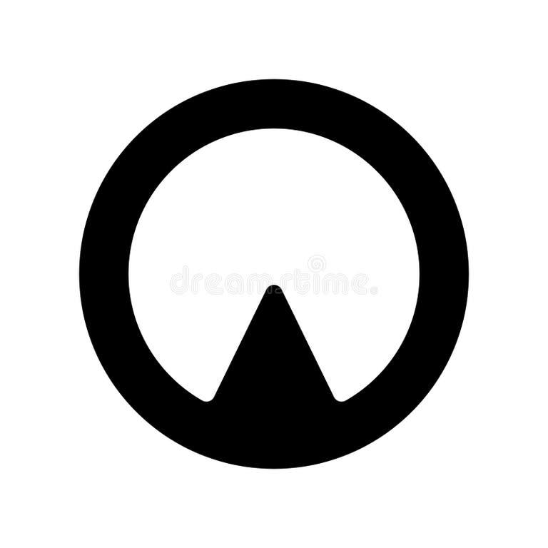 Vector Icon of a Black Triangle in a Circle. Stock Vector ...