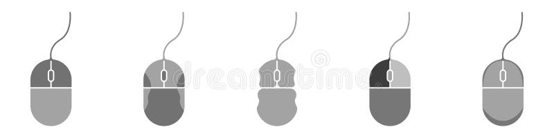 Vector Mouse Set for PC. a Set of Fashionable Simple Mouse Icons for ...
