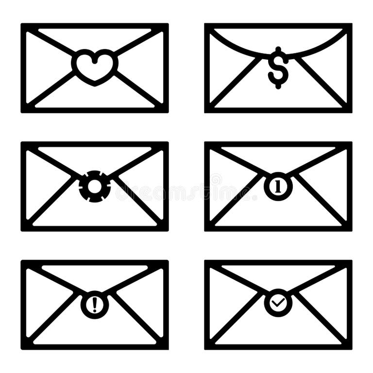 Vector Set of Envelopes Icons. Envelope Icons Isolated on White ...
