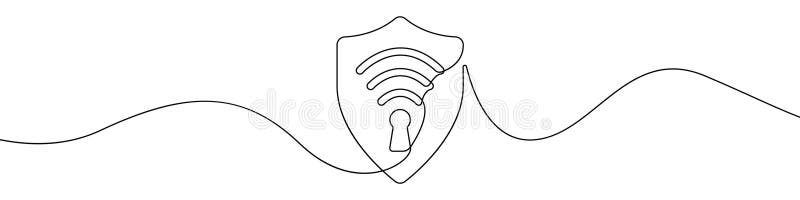 VPN Icon Line Continuous Drawing Vector. One Line VPN Icon Vector ...