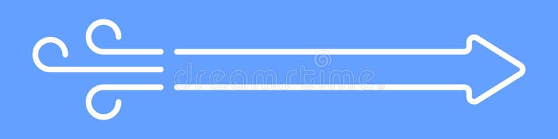 Wind Arrow To the Right Vector. Arrow Vector Icon. White Arrow on a ...